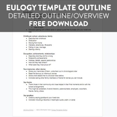 Eulogy Template (Free Download) + Outline & Tips » US Urns Online
