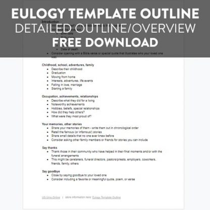 Eulogy Template (Free Download) + Outline & Tips » US Urns Online