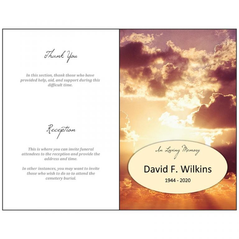 Free Funeral Program Template: Sunset – US Urns Online
