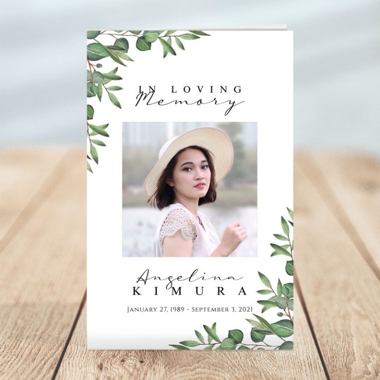 Timeless Green Funeral Program Template » Urns | Online