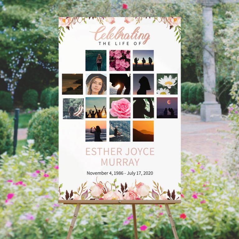 Gentle Florals Life Celebration Memory Board – US Urns Online
