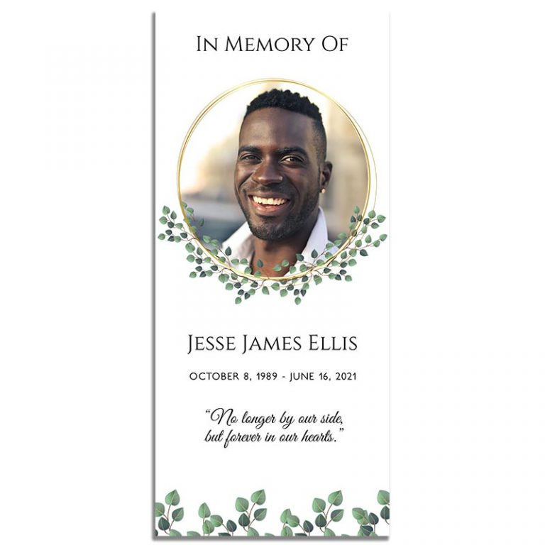 Golden Frame Simple One Page Funeral Program Template – US Urns Online