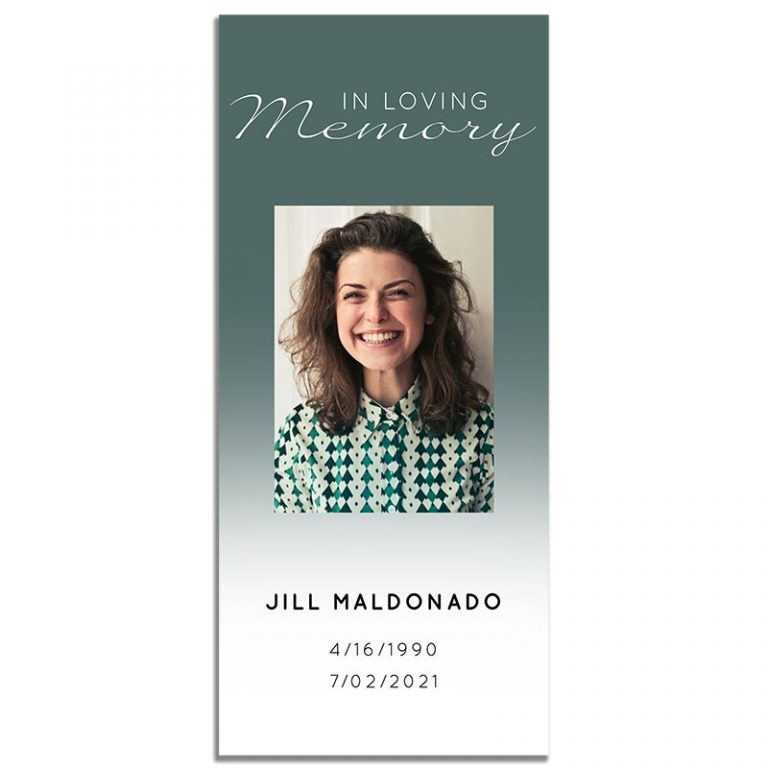 Teal Fade Simple One Page Funeral Program Template – US Urns Online