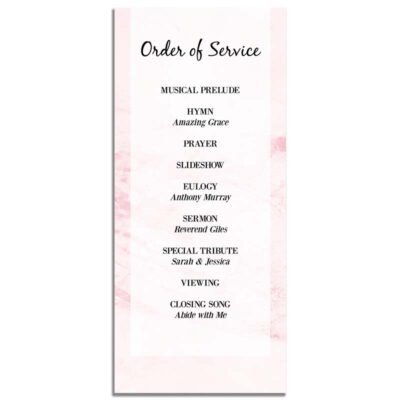 Lovely Rose Marble Simple One Page Funeral Program Template – US Urns ...