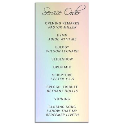 Rainbow Simple One Page Funeral Program – US Urns Online