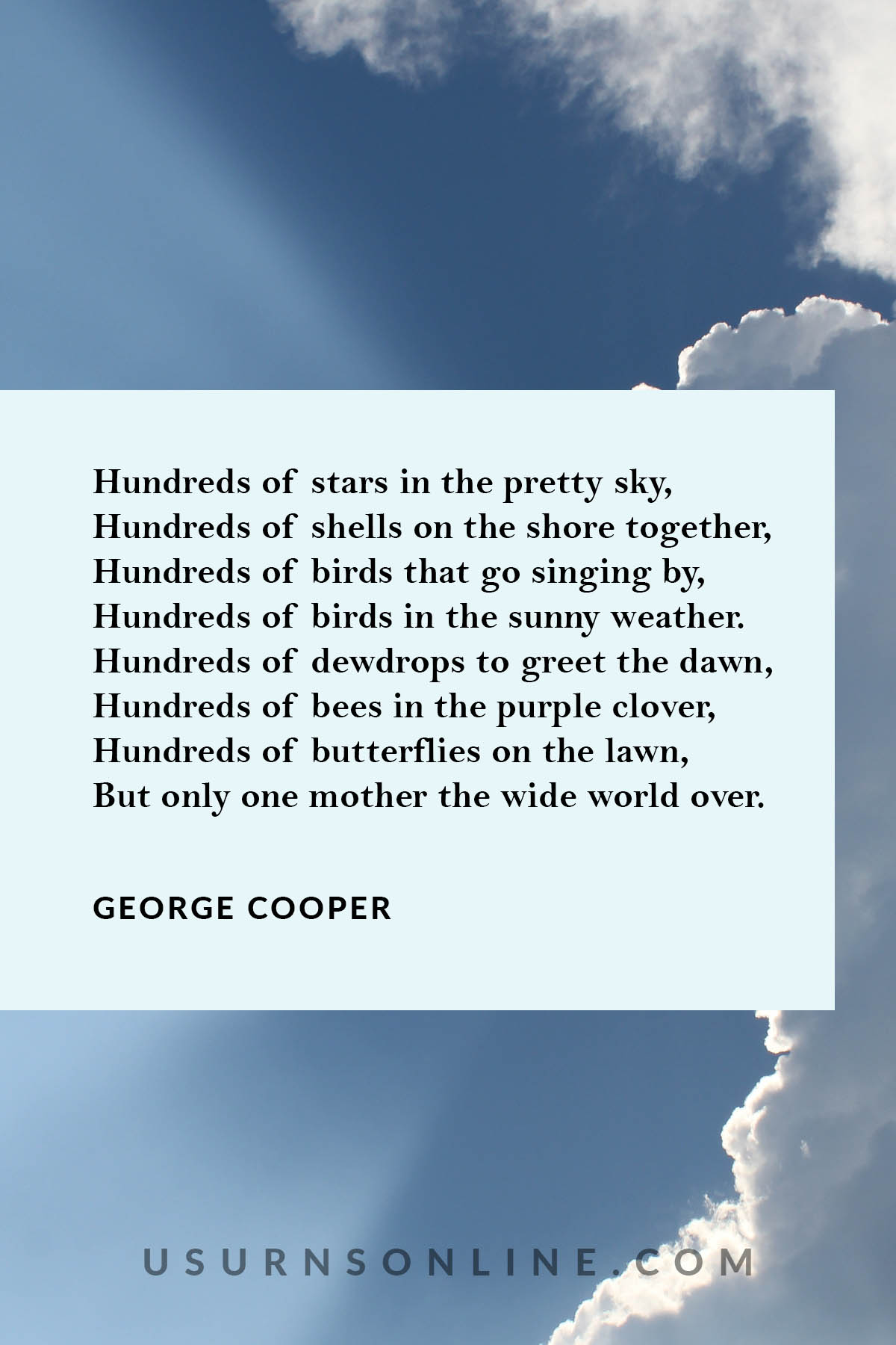 40 Most Beautiful Funeral Poems For Mom In Loving Memory Us Urns Online