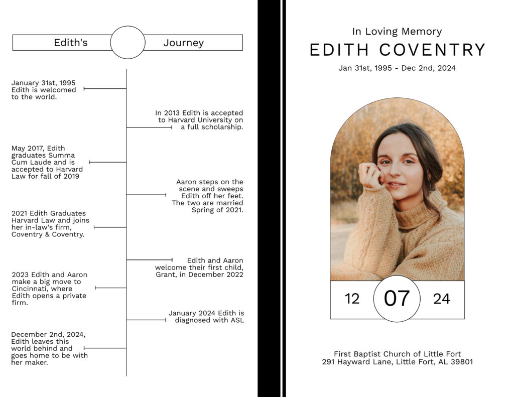 Modern Timeline Funeral Program – US Urns Online