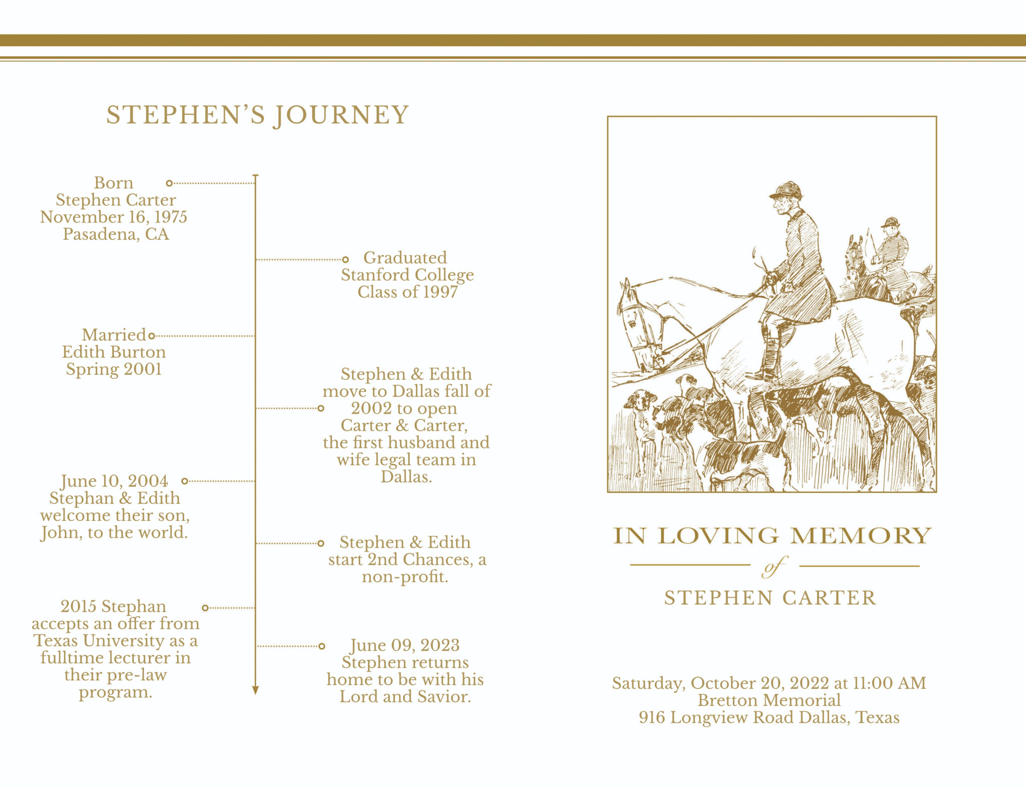 Traditional Hunting Scene Funeral Program – US Urns Online
