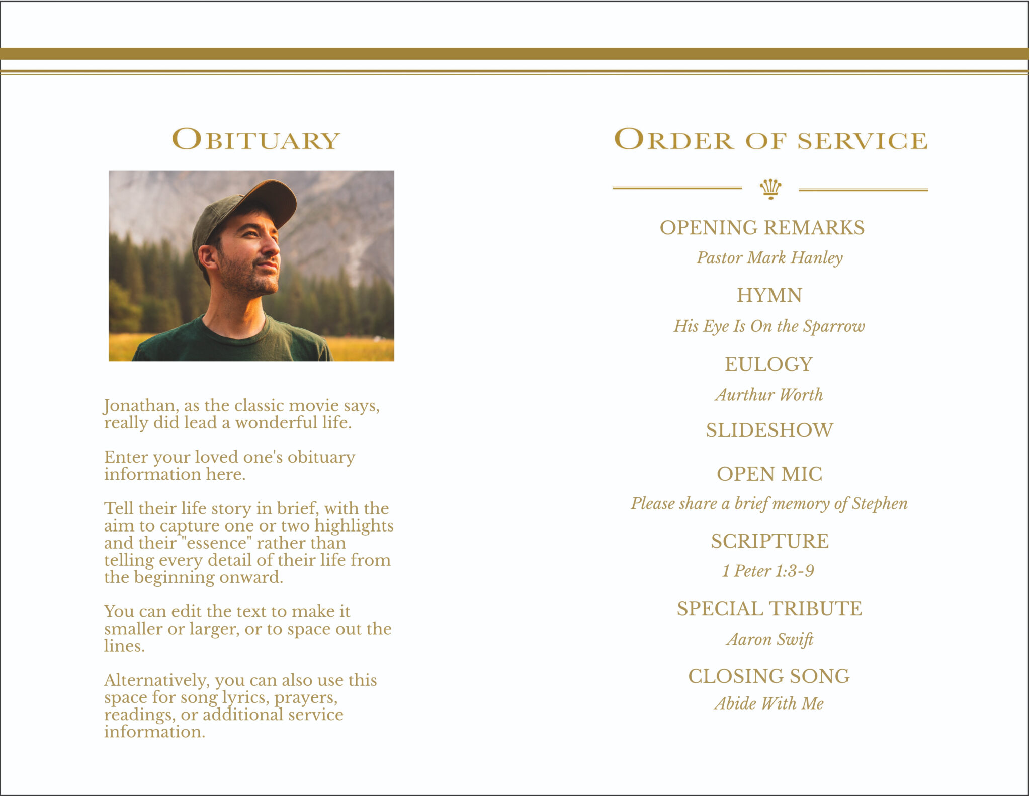 Traditional Hunting Scene Funeral Program – US Urns Online