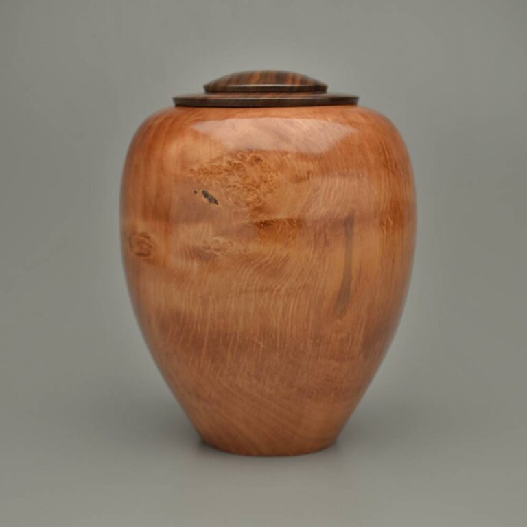 Classic Hand Turned Wood Urn in Cherry Finish – US Urns Online