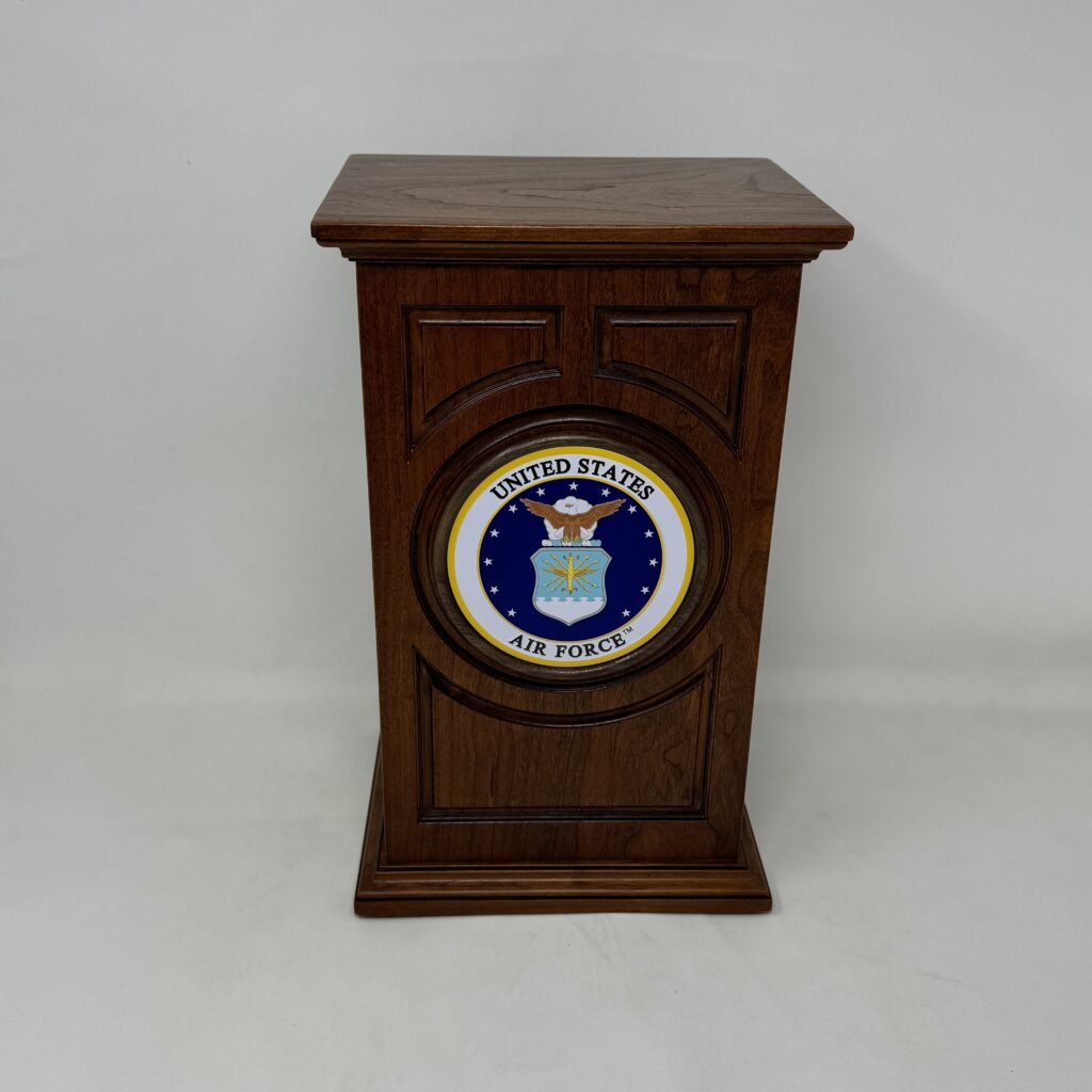 US Air Force Military Urn in Carved Cherry Wood – US Urns Online
