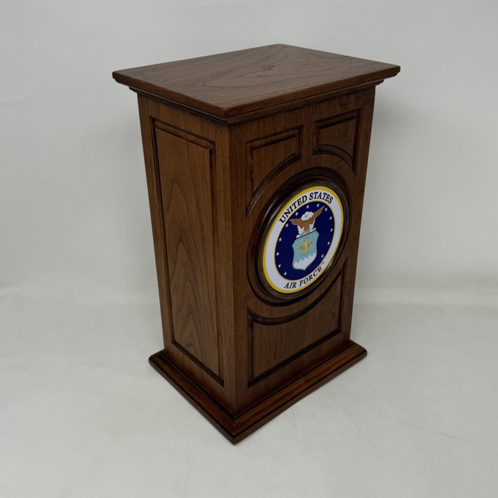 US Air Force Military Urn in Carved Cherry Wood – US Urns Online