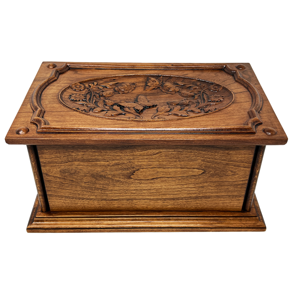 Carved Butterflies and Flowers Cremation Urn » US Urns Online